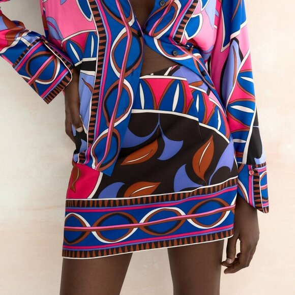 Zara | Skirts | Zara Printed Pucci Style Mini Skirt | Poshmark